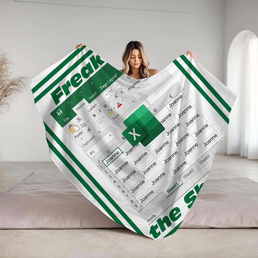 Freak in the Sheets Personalized Minky Blanket, Spreadsheet Velveteen ...