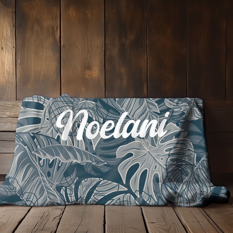 Custom Monstera Leaf Blanket, Personalized Minky Tropical Velveteen ...