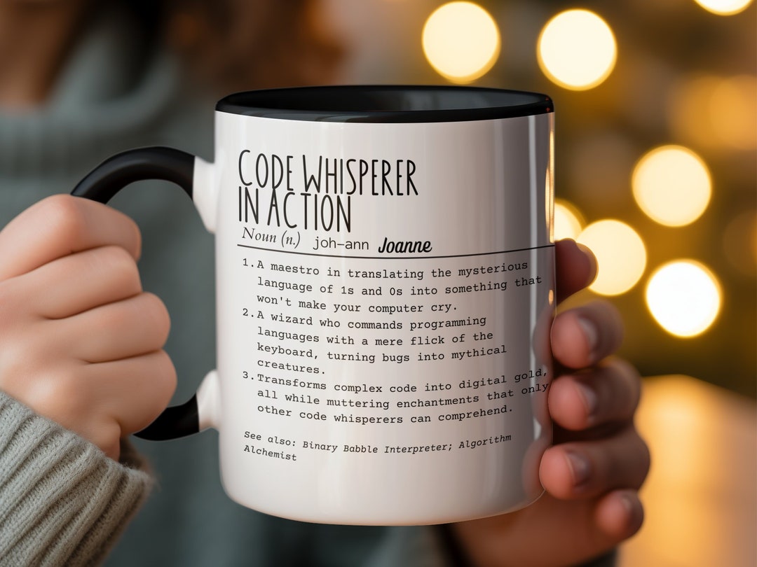 Personalized Code Whisperer Definition Mug, Programmer Humor, Software ...