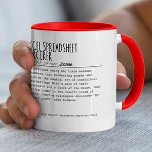 Personalized Funny Office Mug Excel Spreadsheet Sorcerer, Gift for Data ...