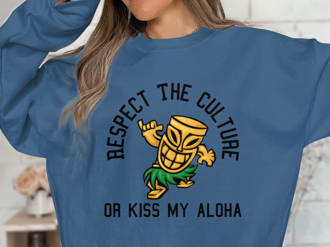 Respect the Culture Funny Colorful Shaka Tiki T-shirt, Kiss My Aloha ...