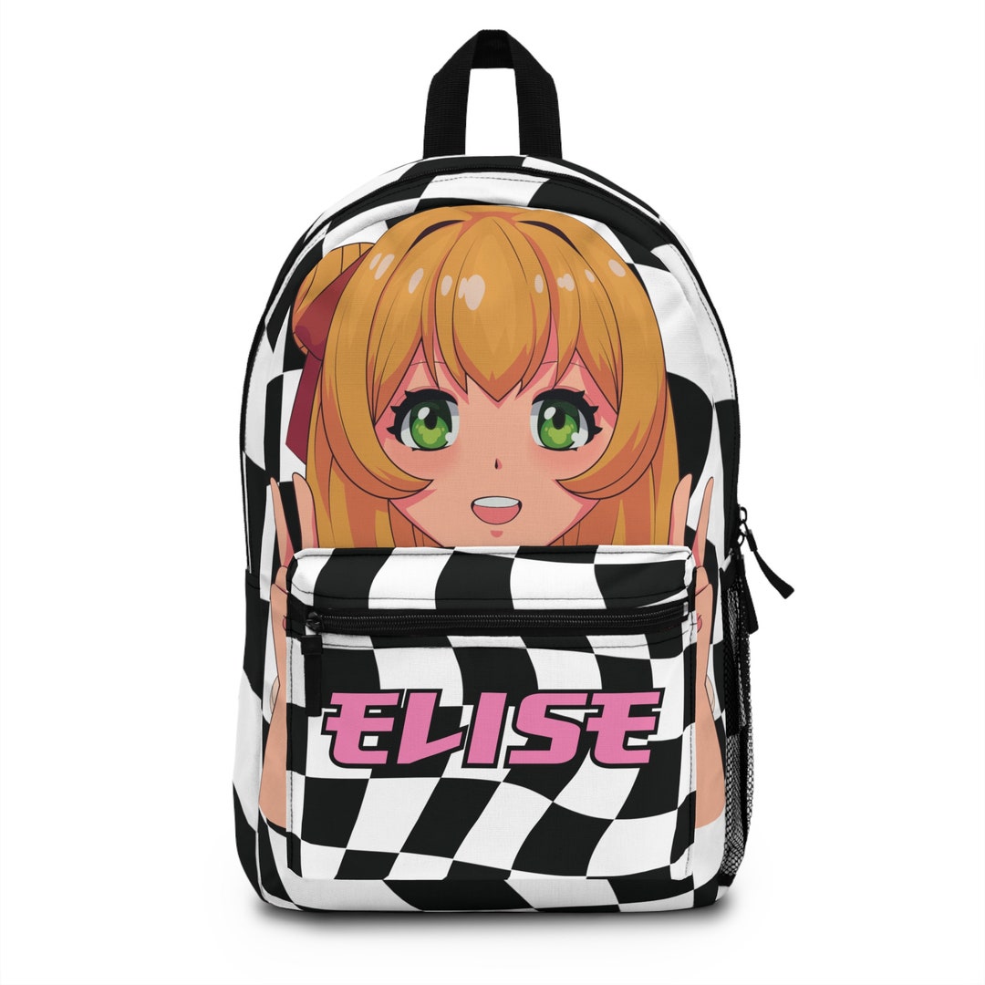 Custom Anime Girl Laptop Backpack, Checkered School Bag, Knapsack ...