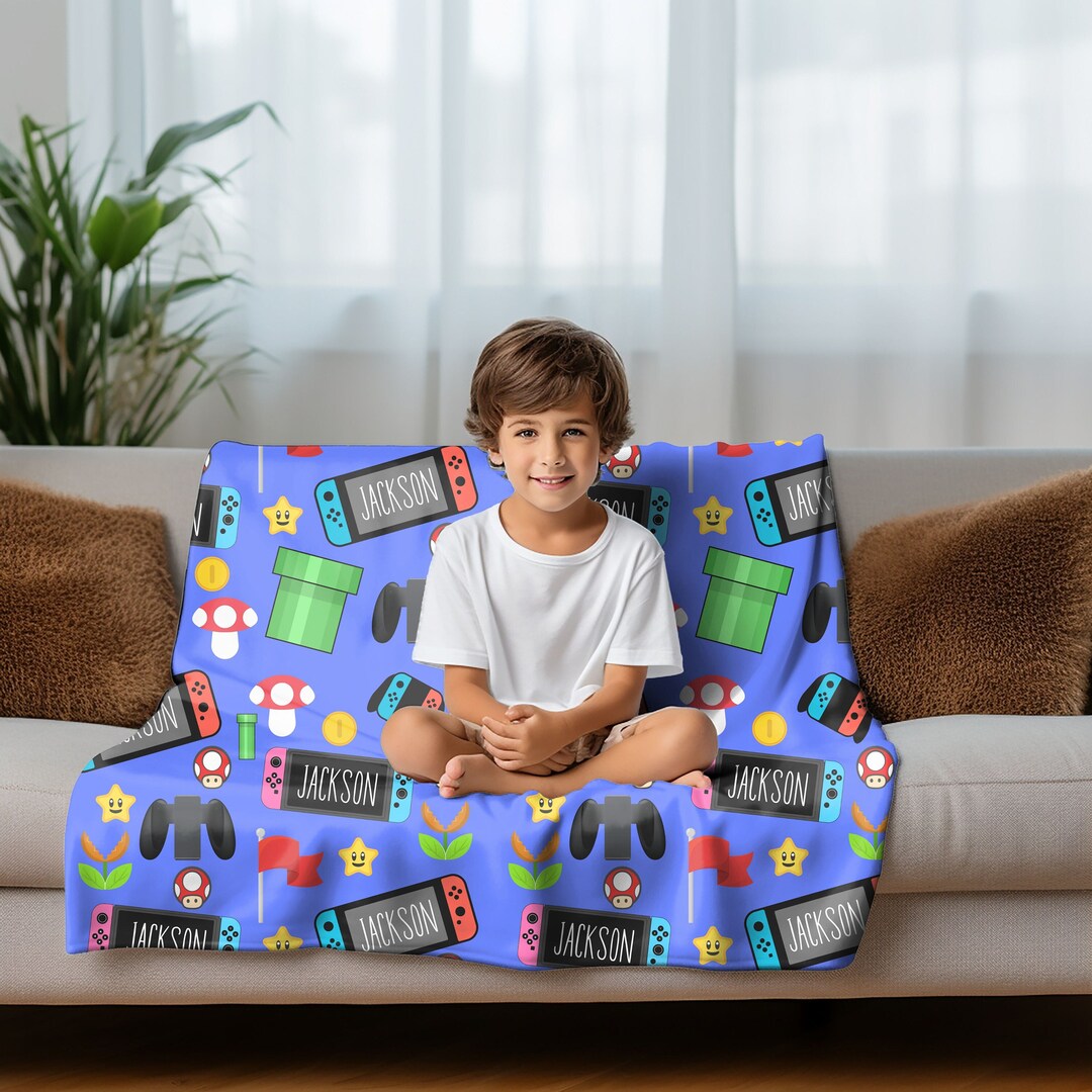 Boys Blanket Video Game Personalized, Birthday Gift for Him, Boys ...