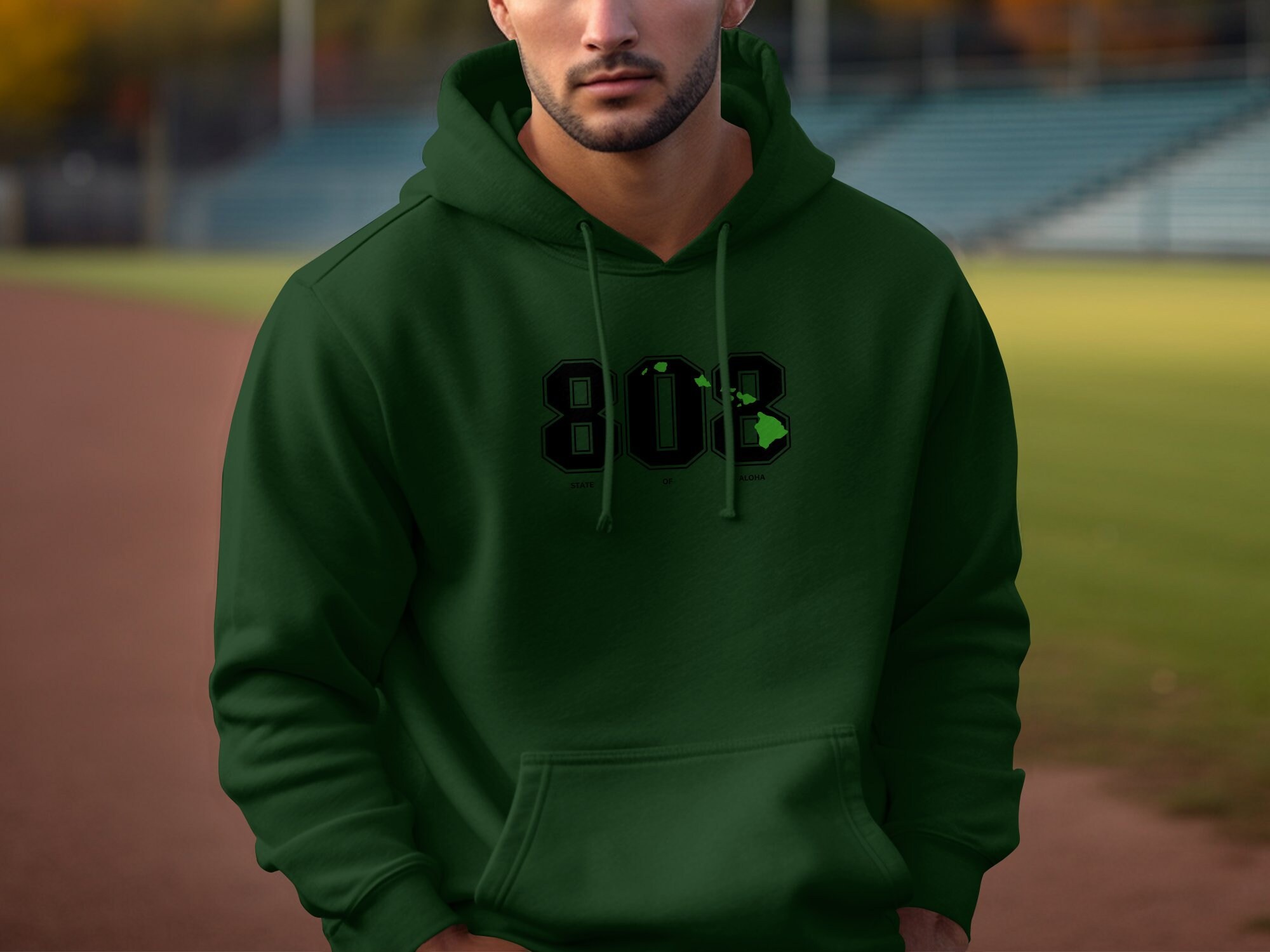 Hawaii State of Aloha 808 T-shirt, Black and Green Hawaii Pride Tee ...