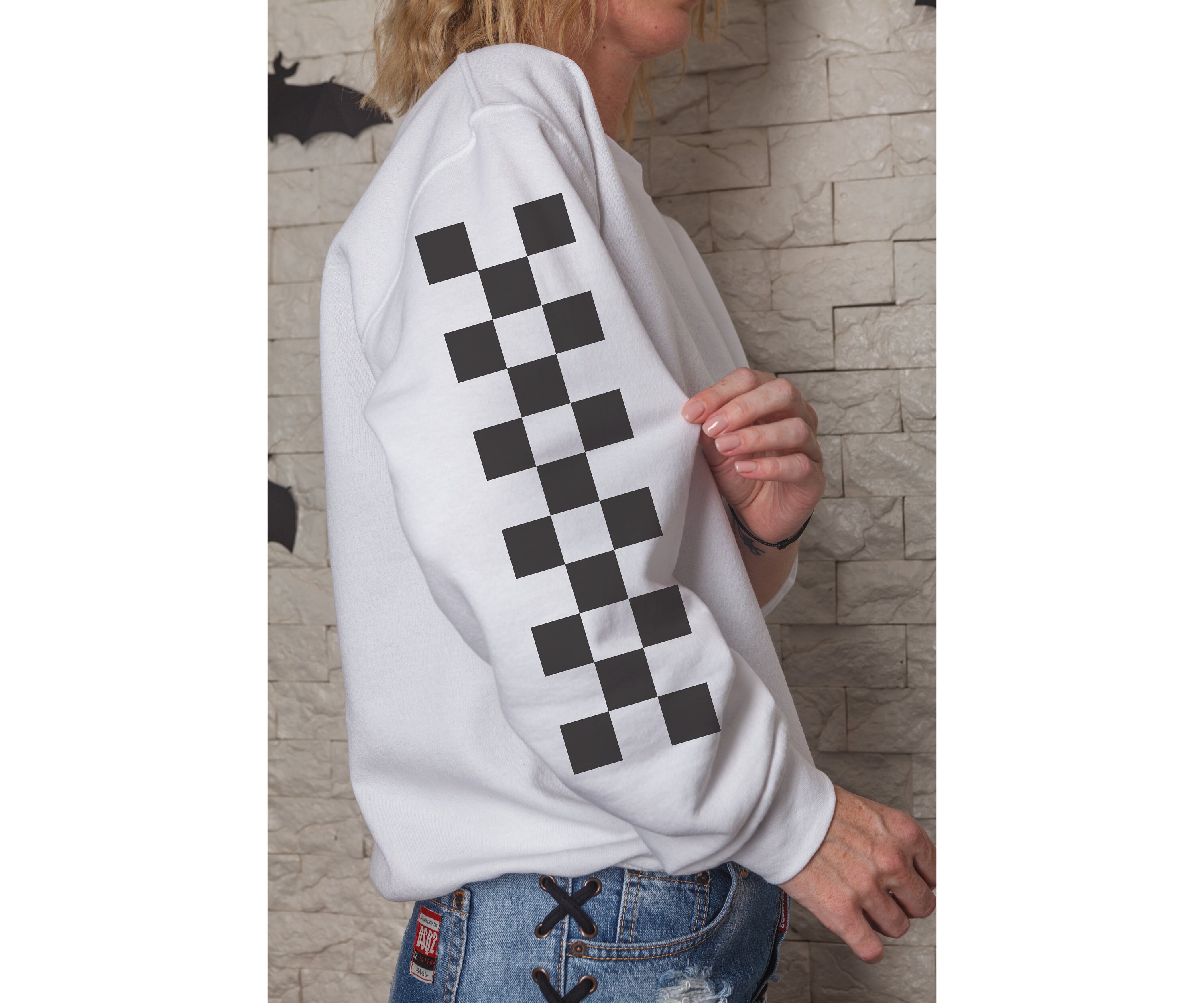 Plaid Retro 80's Checkered Pattern Sweatshirt Checkerboard Checker ...