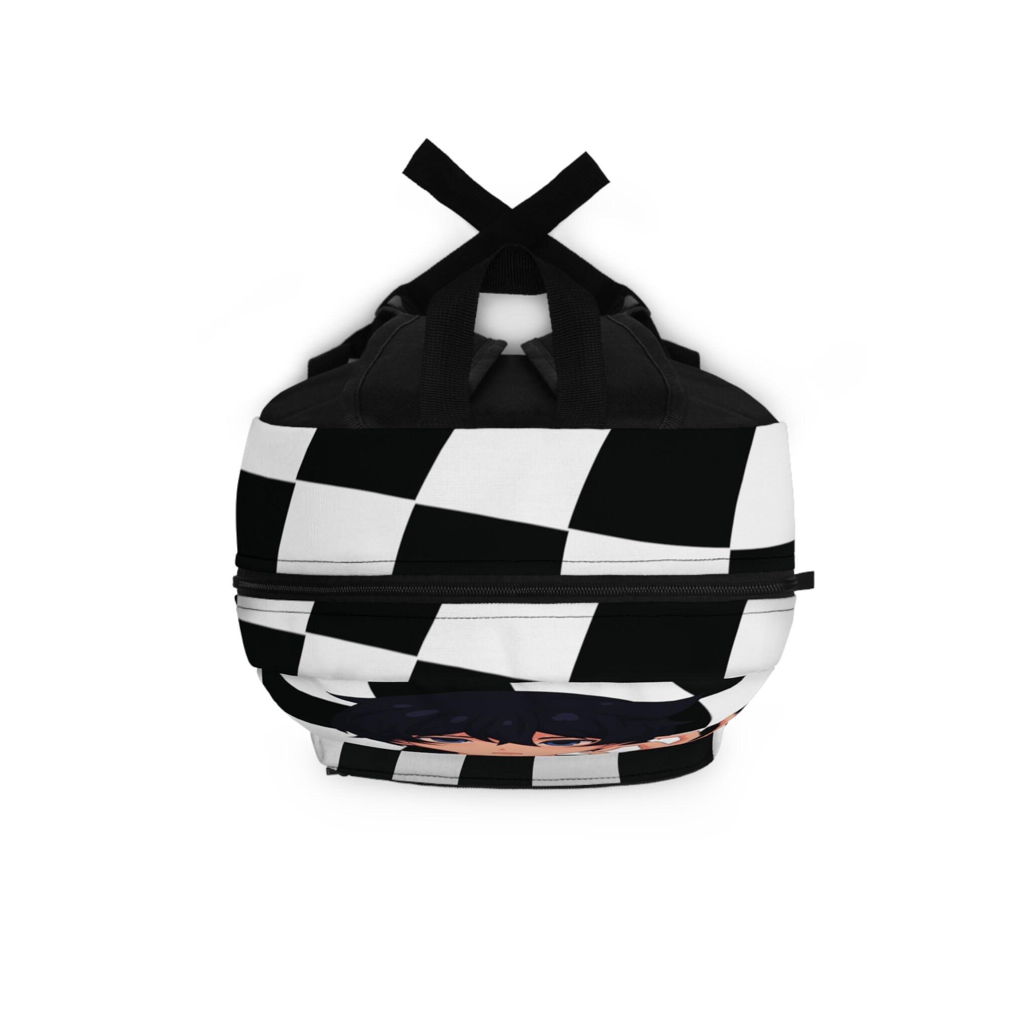 Custom Checkered Anime Laptop Backpack, Anime Boy Bag, Knapsack School ...