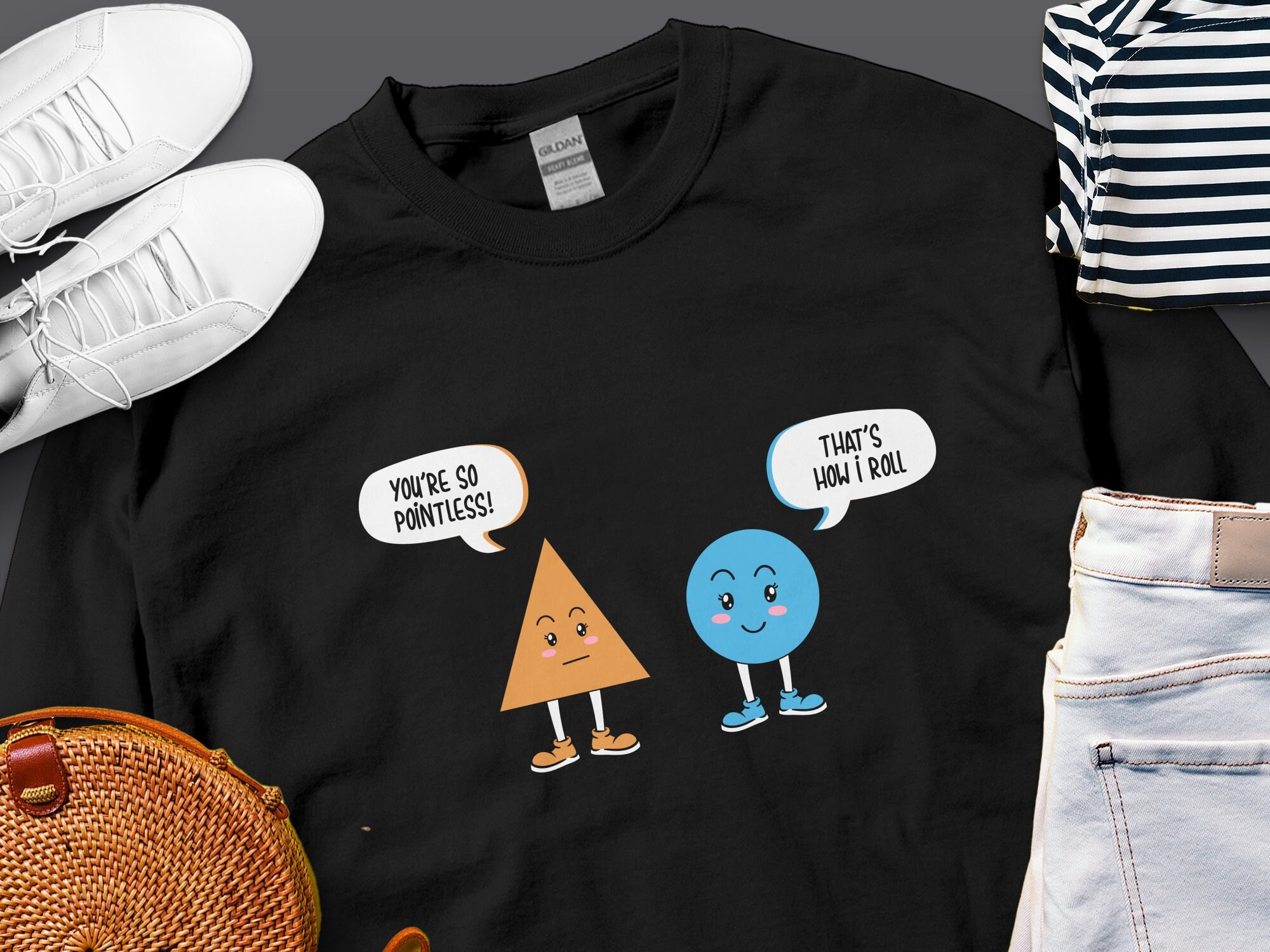 Funny Math Shirt, Triangle, Circle, Math Shapes, Math Teacher T-shirt ...