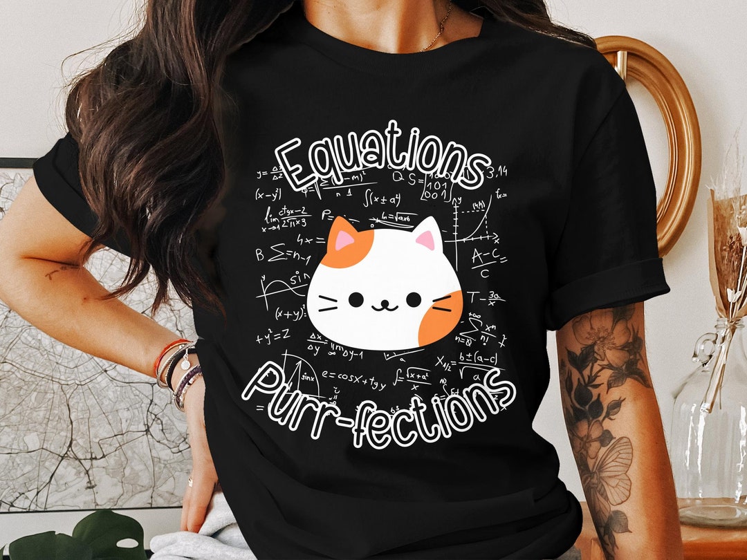 Cute Cat Math T-shirt, Funny Mathematics Cat Lover Gift, Unisex Tee ...