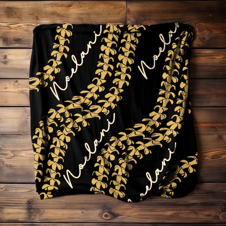 Hawaiian Puakenikeni Flower Personalized Minky Blanket, Tropical ...