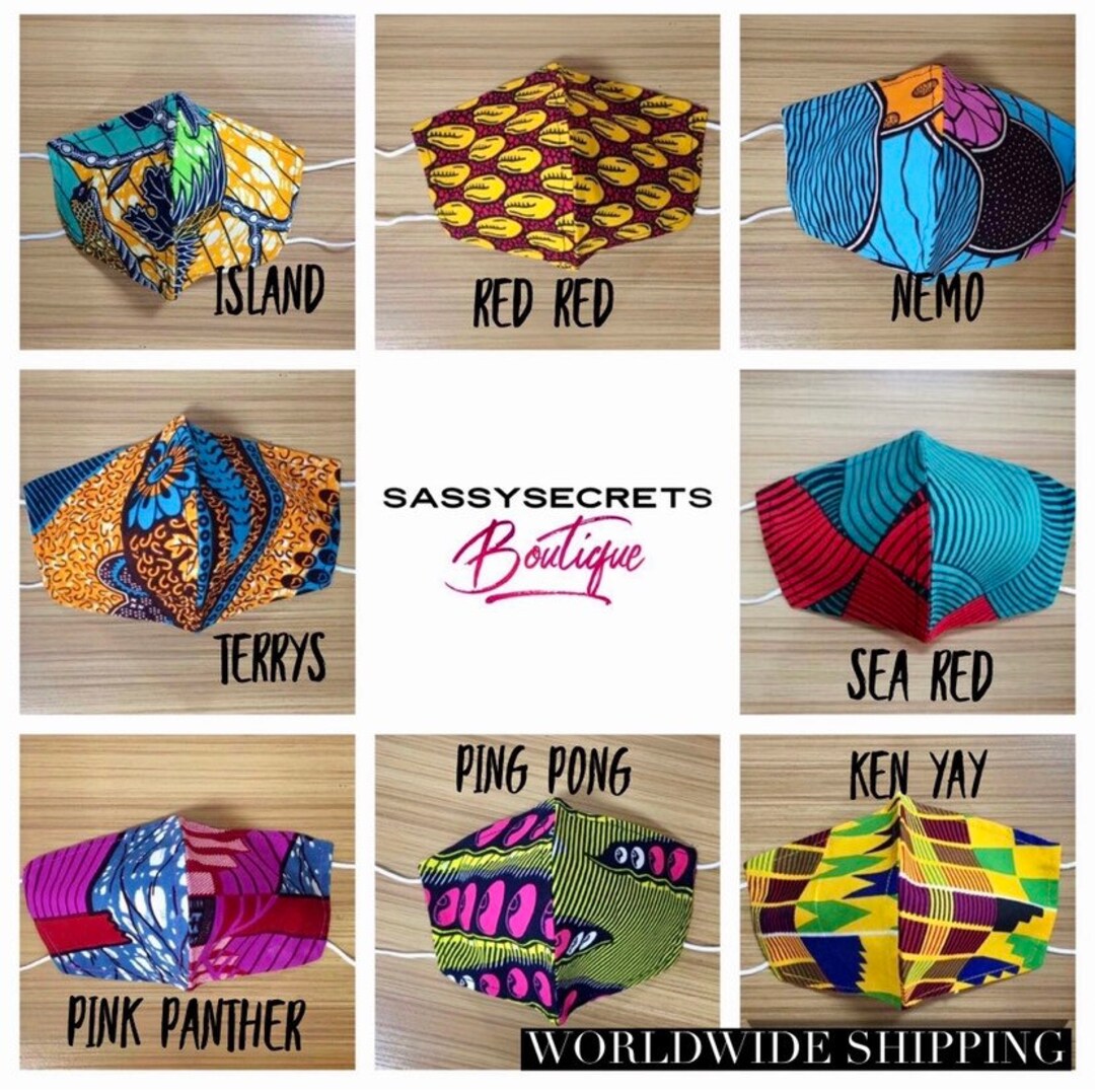 48 Face Masks Favours Weddings Goodie Bags African Print - Etsy