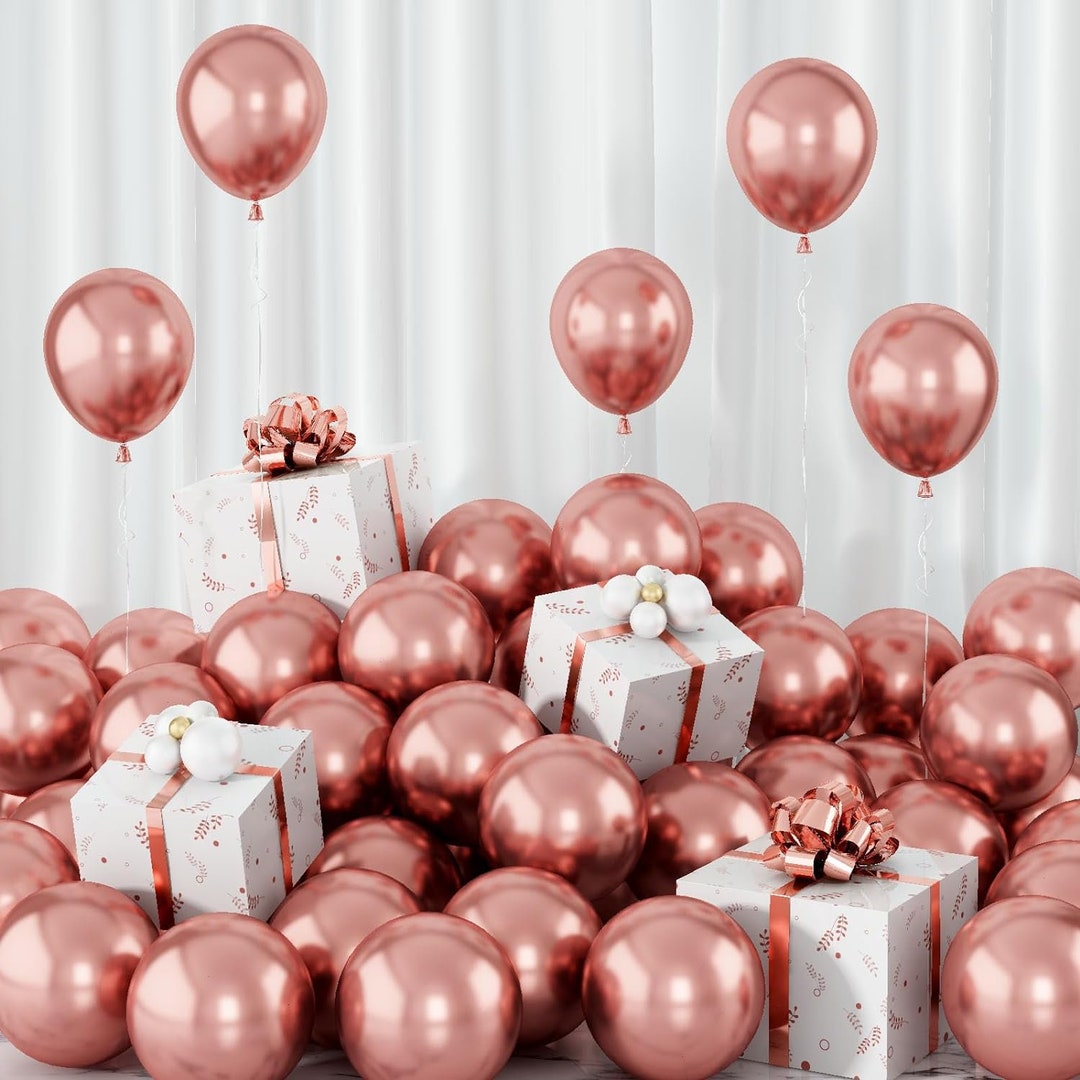 Metallic Rose Gold Balloons 5inch Small Chrome Rose Gold Balloon 60pcs ...