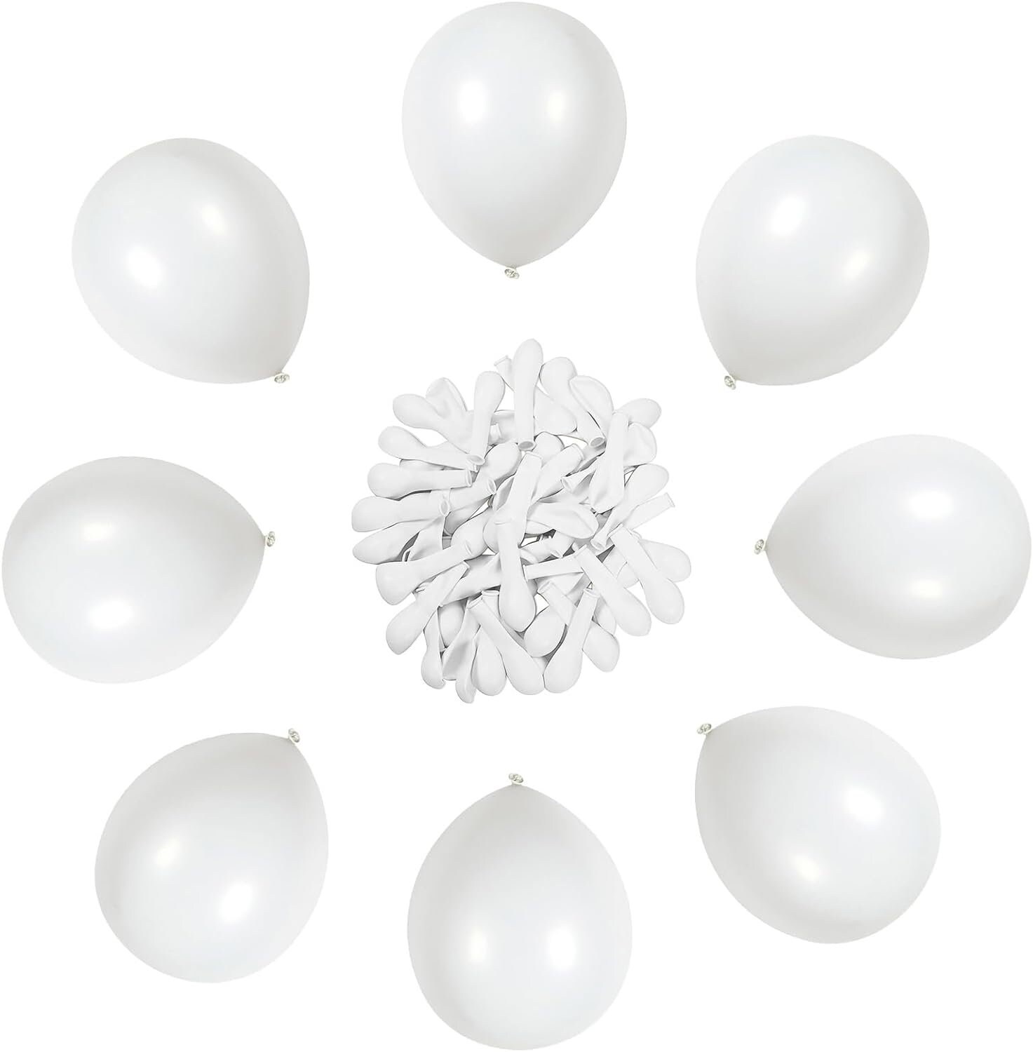 White Balloons 5inch Small Mini Round Matte Latex for Balloon Arch ...