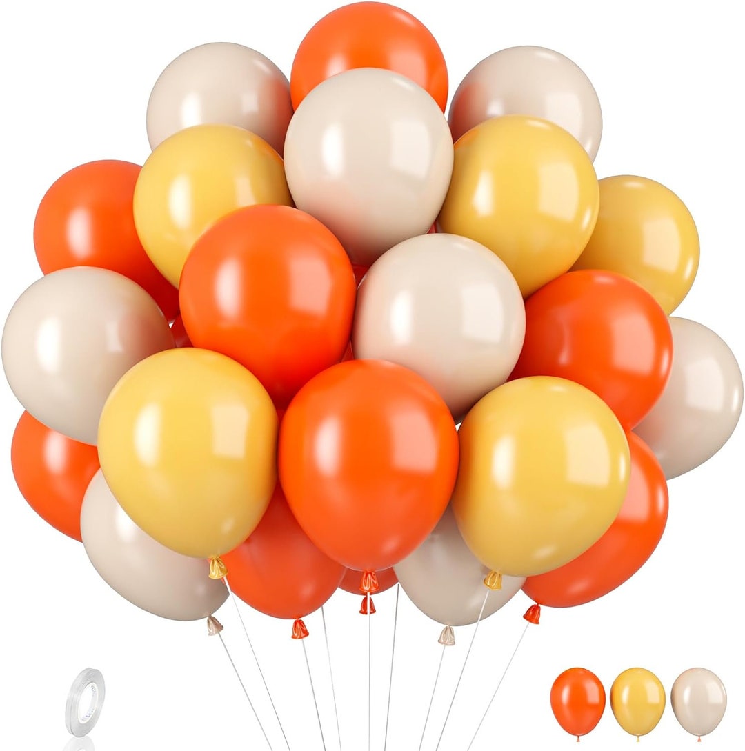 Yellow and Orange Balloons, Brunt Orange and Yellow Balloons, Yellow ...