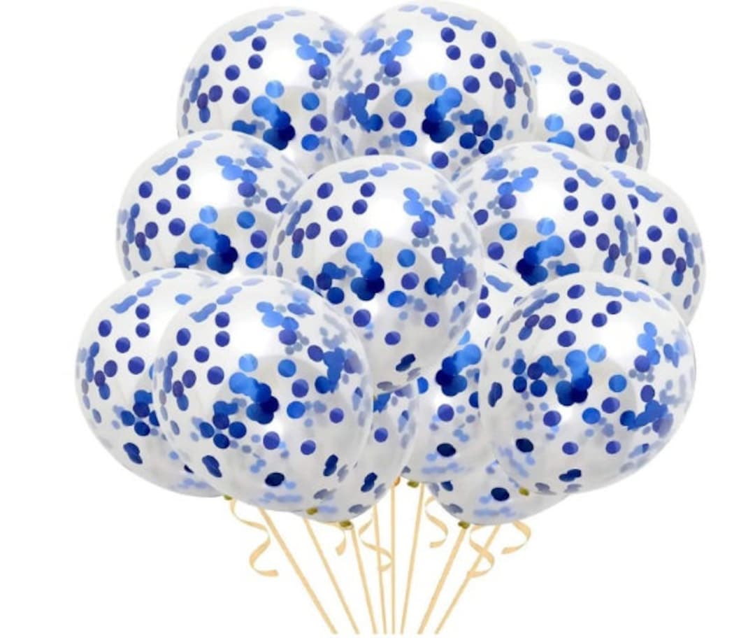 12 Blue Confetti Balloons 10/25/50/100 Pack Birthday Party Decoration ...