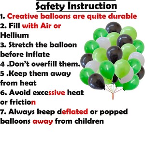 White, Green, Light Green & Black Balloons for Events, Festivals, Party ...