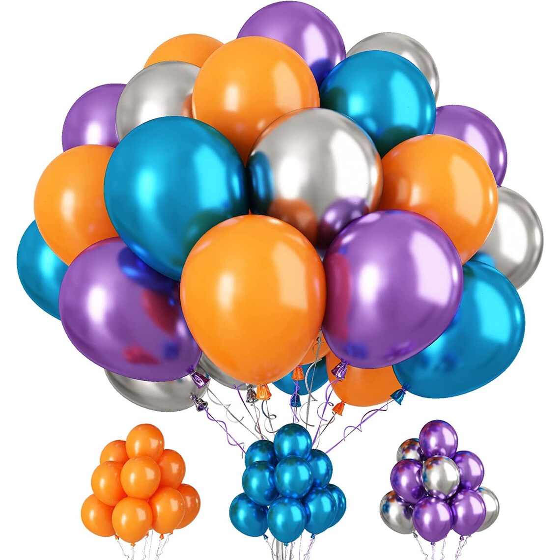 Paready Astronaut Space Theme Balloons, 30 Pcs 12 Inch Metallic Purple ...