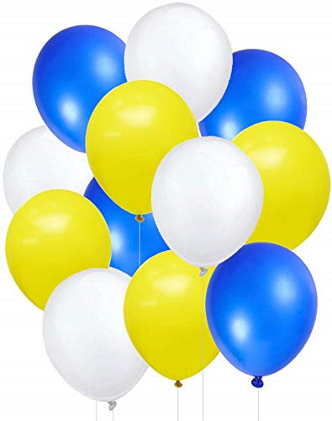 Blue, Yellow, White Balloons 10/25/50/100 Packs Latex Party Helium/air ...