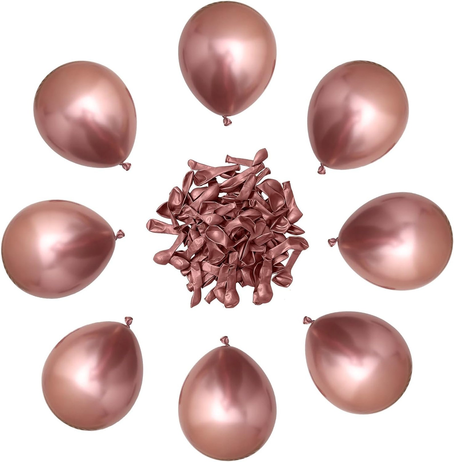 Metallic Rose Gold Balloons 5inch Small Chrome Rose Gold Balloon 60pcs ...