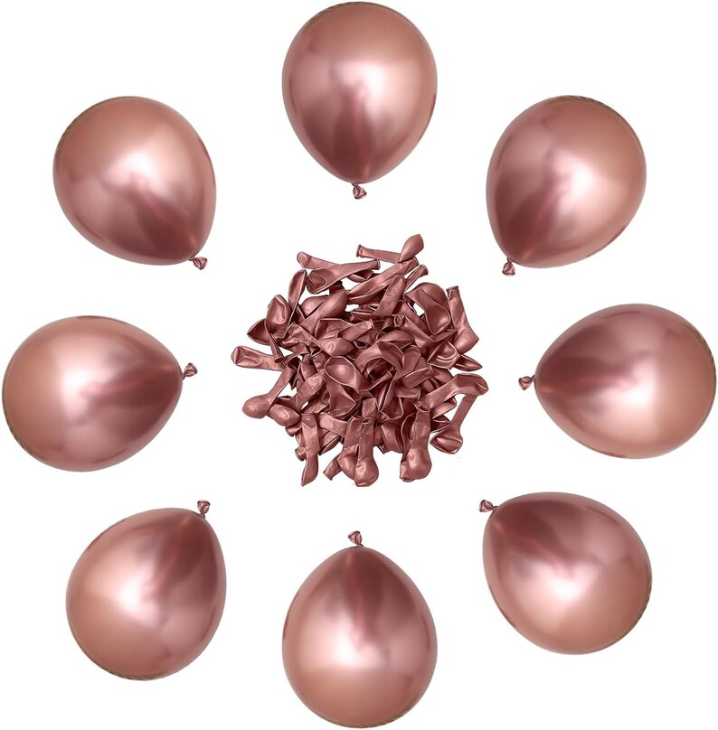 Metallic Rose Gold Balloons 5inch Small Chrome Rose Gold Balloon 60pcs ...