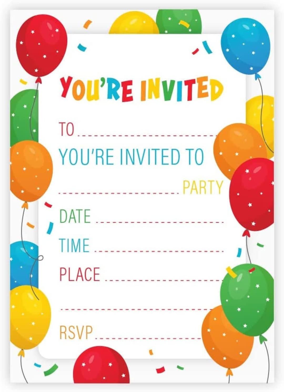 Birthday Party Invitation Ecards for Boys Girls & Children With ...
