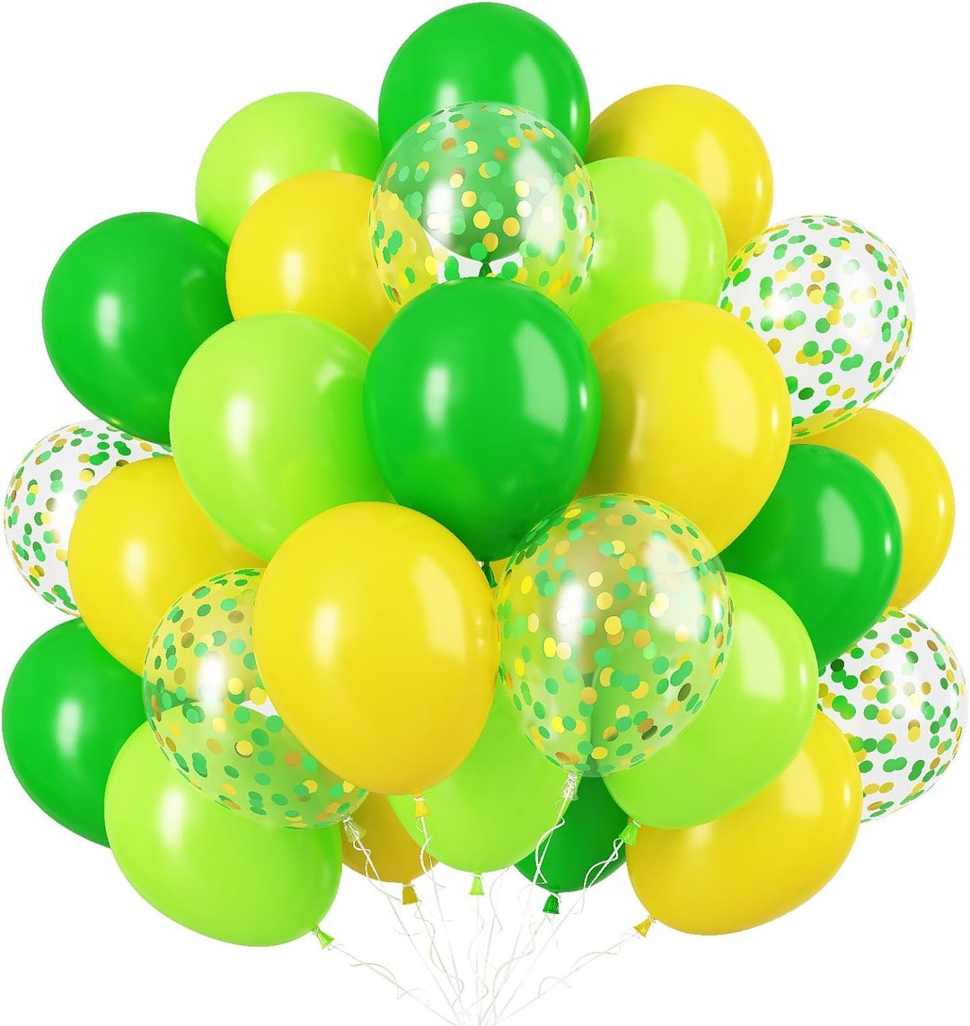 Yellow Green Balloons, 12inch Latex Helium Party Balloon With Green ...