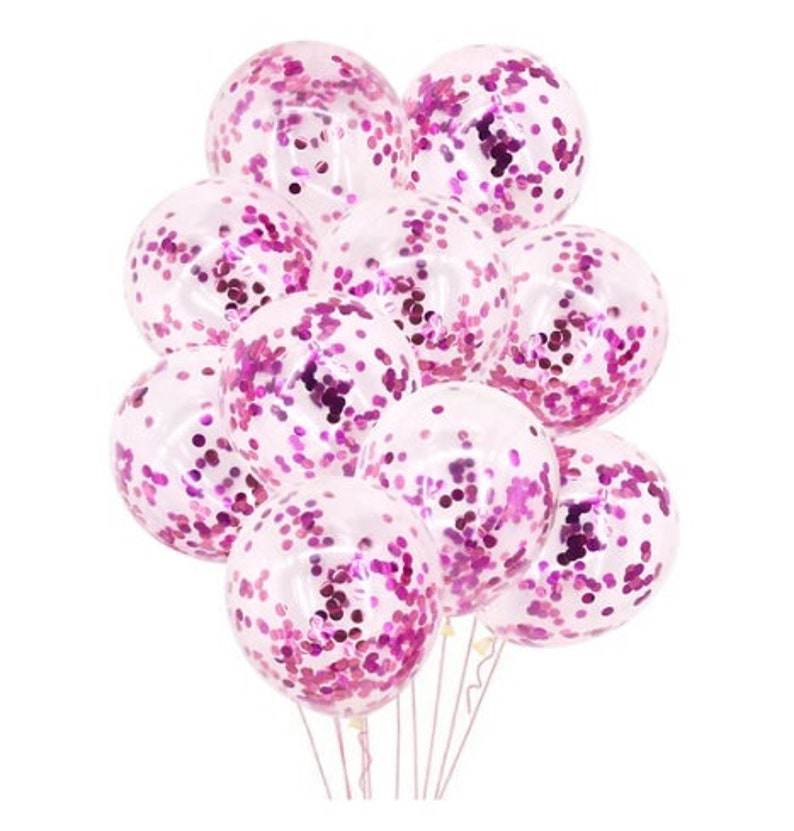 Pink Confetti Balloons 12 Inch 10/25/50/100 Packs Latex Birthdays ...