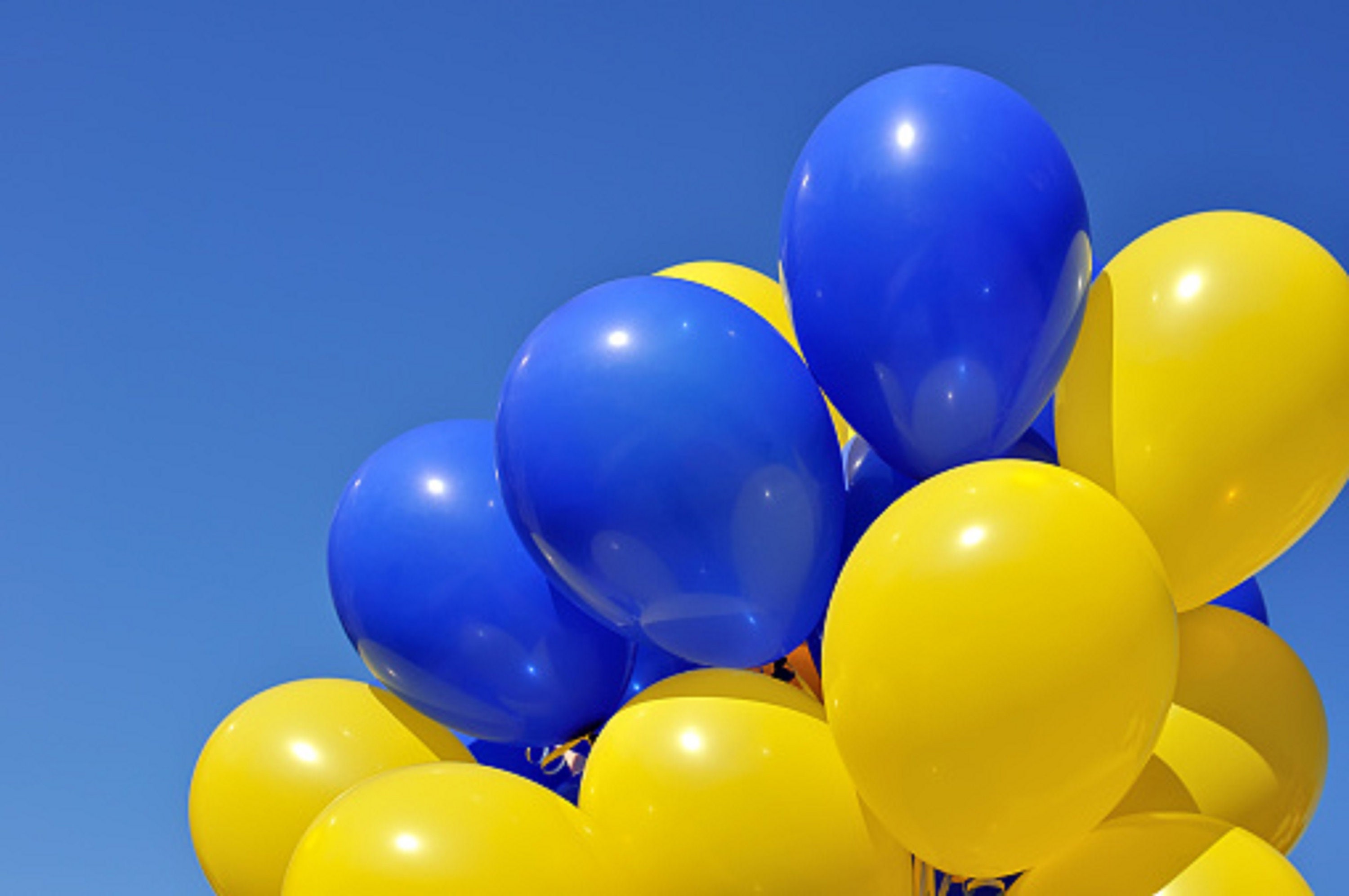 Blue, Yellow, White Balloons 10/25/50/100 Packs Latex Party Helium/air ...