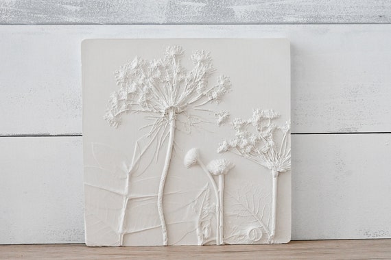 Relief-Fliese Wanddeko Pflanzenbild Gipsbild Geschenke mit | Etsy