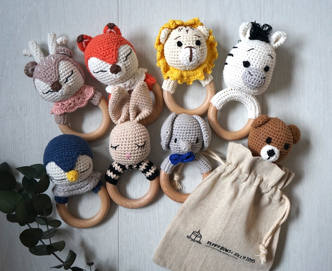Crochet Rattle/crochet Teething Rings/baby Knitted Rattle/crochet and ...