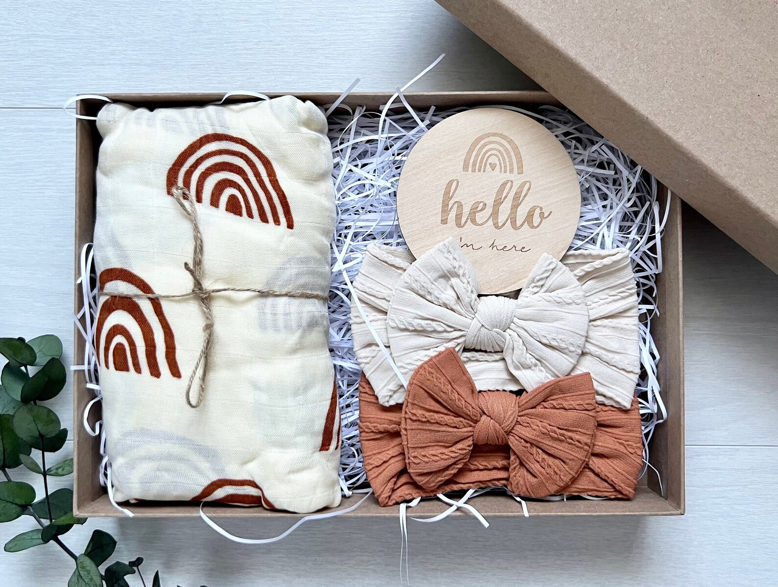 Baby Girl Gift Box/baby Swaddle and Headband Set/swaddle Set - Etsy