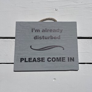I’m Already Disturbed | Door Sign | Porch Sign | Porch Decor | Funny ...