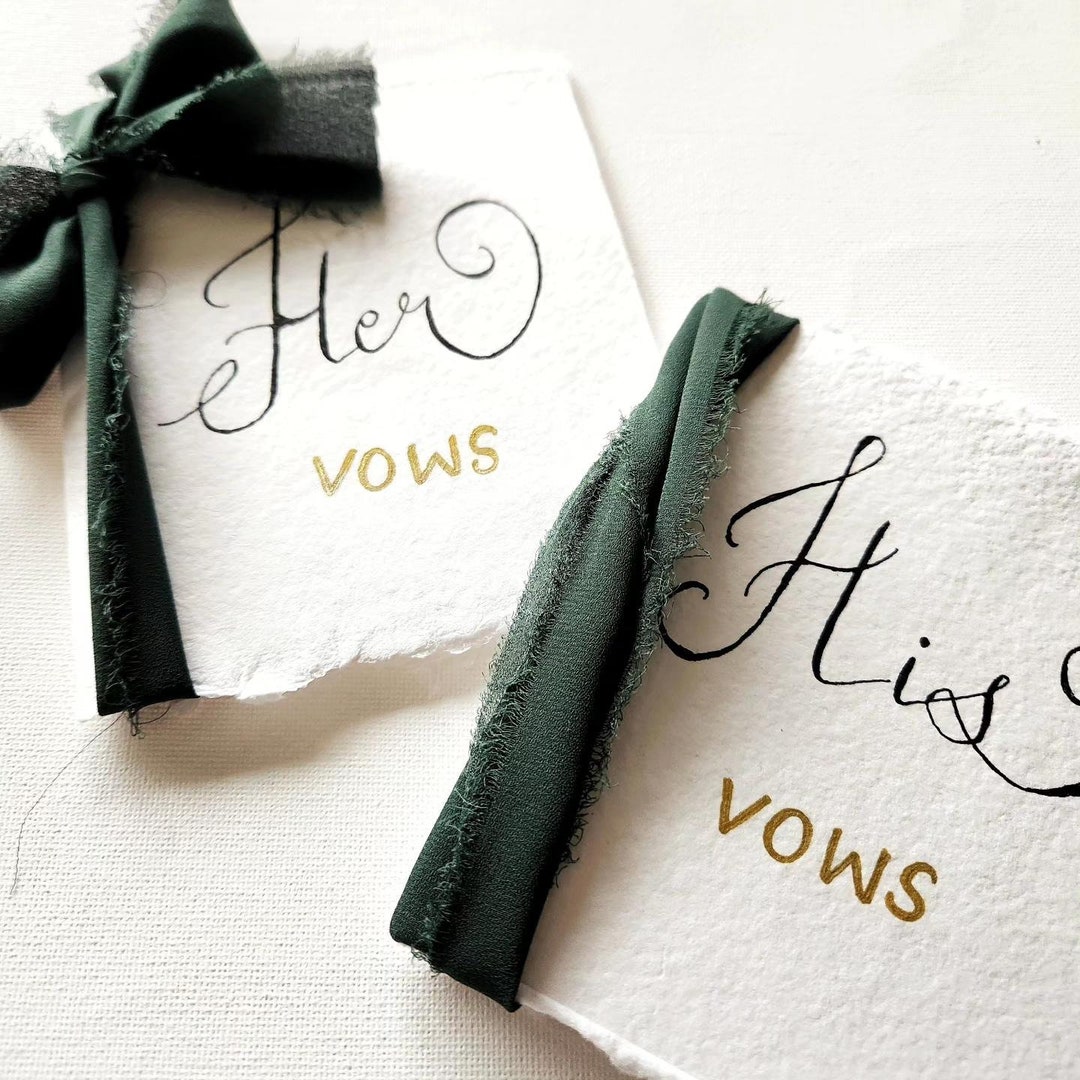 Wedding Vow Books Handmade Custom Name Vow Books His and Her - Etsy