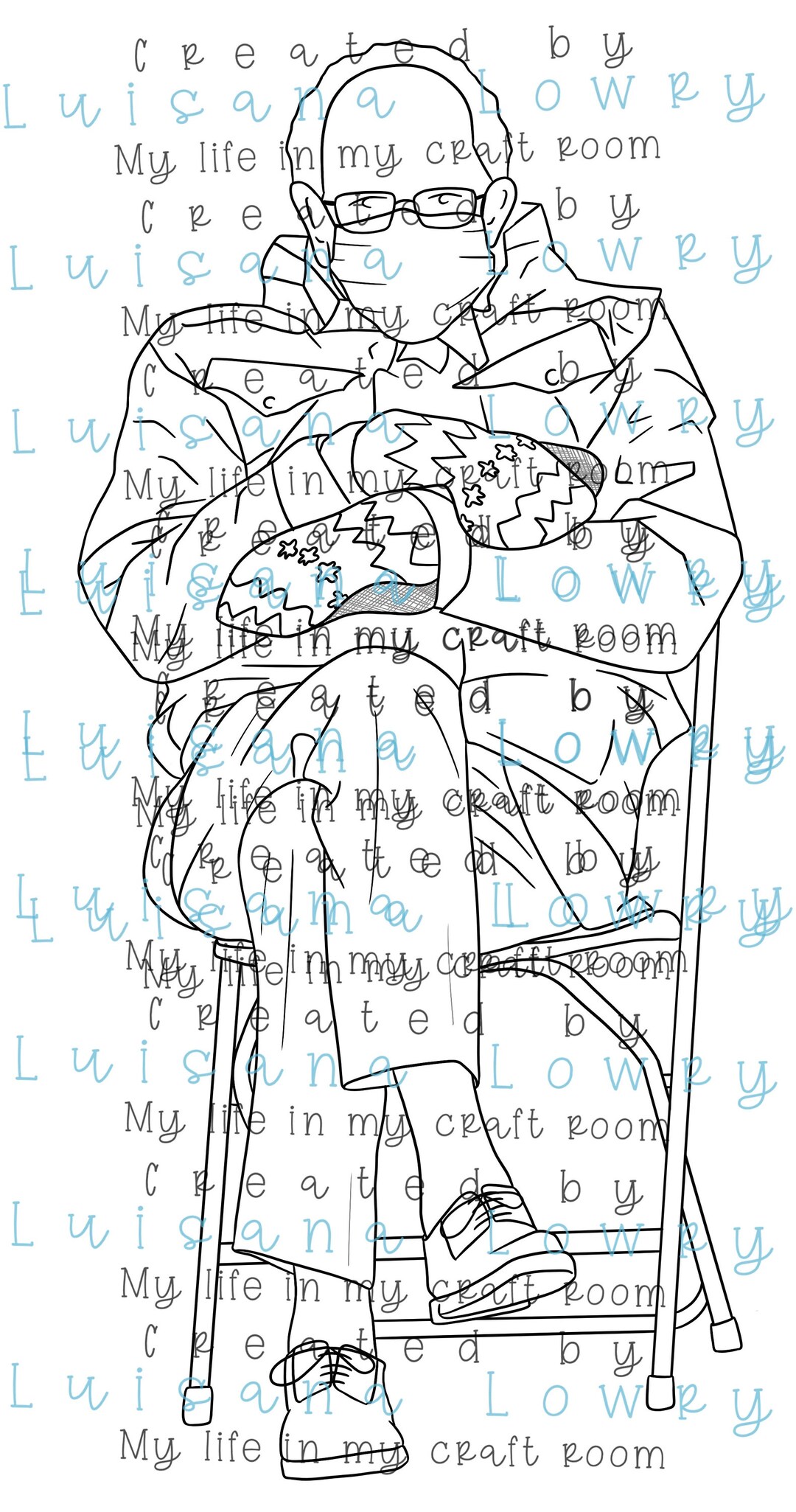 Bernie Coloring Page Digital Image (2 Files) - Etsy