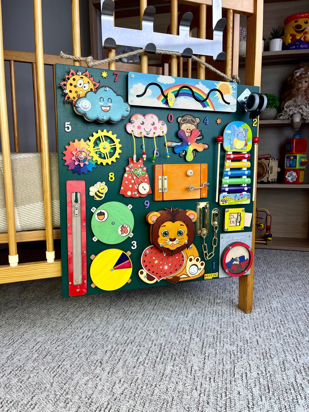 LED BIG Busy Board Montessori Educational Activitytoy Homeschool Memory ...