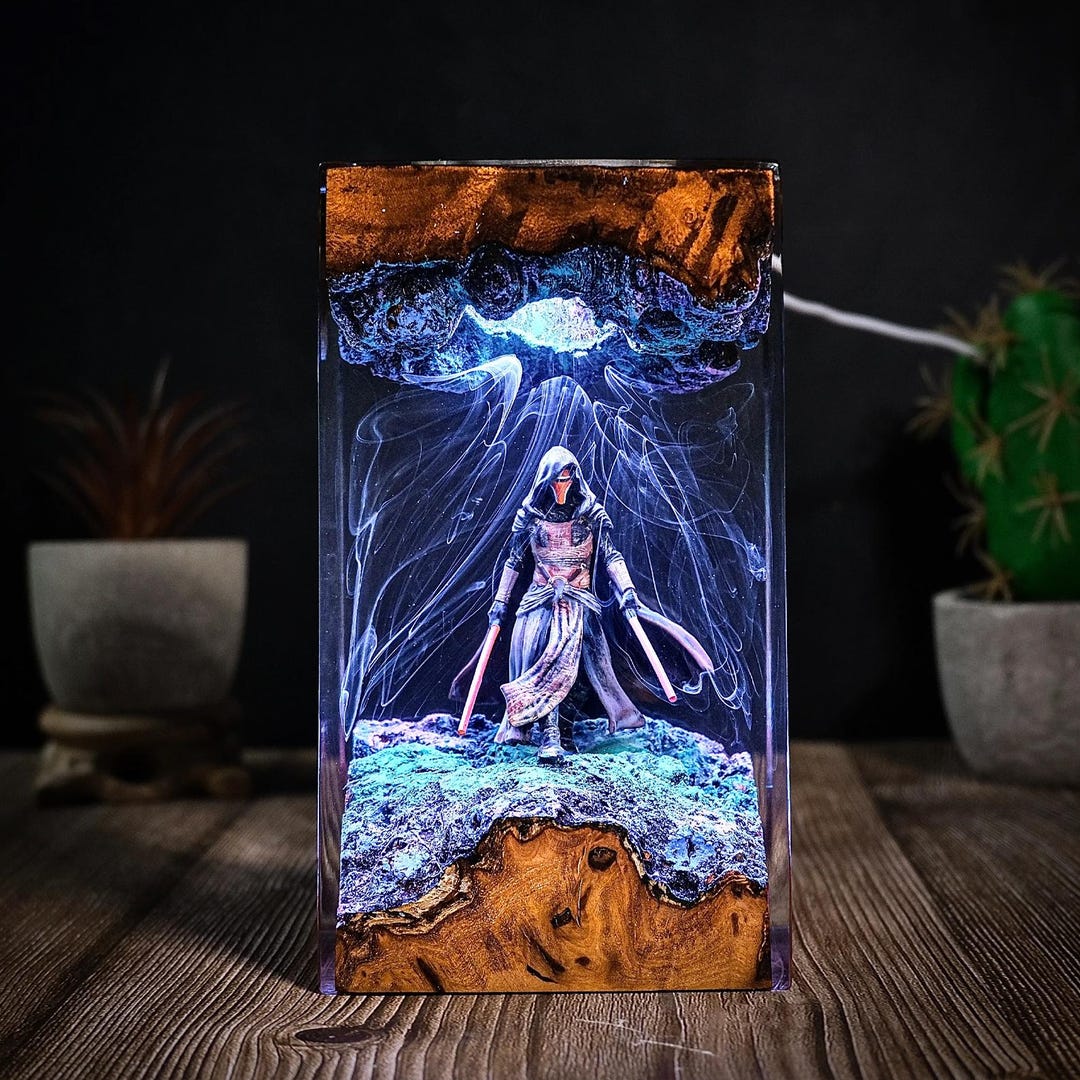Darth Revan Resin Lamp | Star Wars LED Night Light | Handmade Sith Lord ...