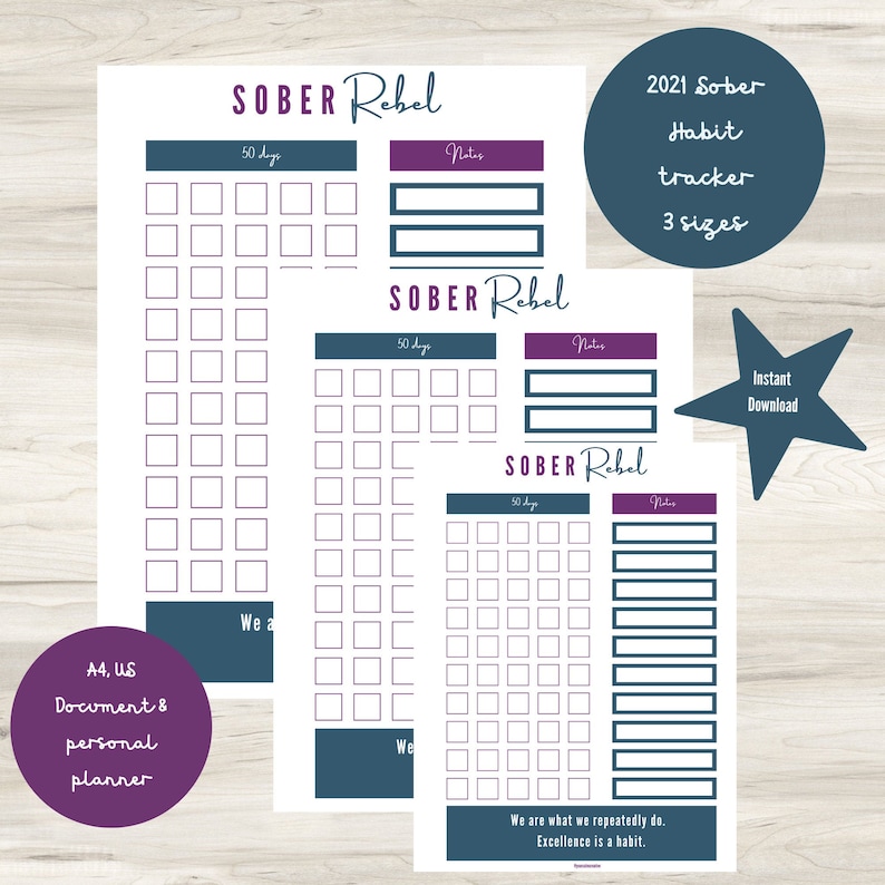 Sober Tracker | 50 Day Habit Tracker | Dry January UK | Sober Tracker ...
