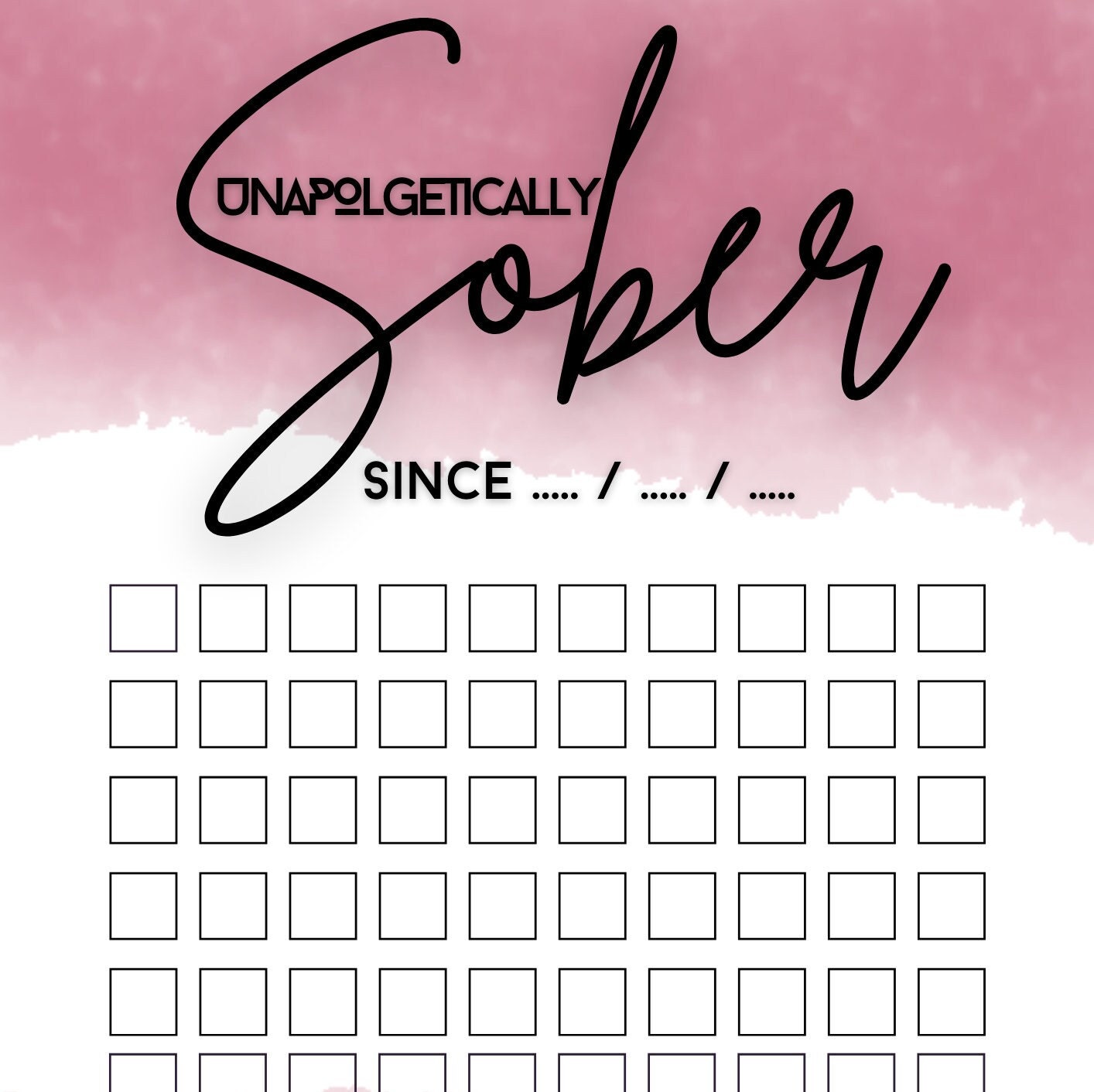 Sober Gift | Sobriety Tracker | 100 Days Sober | Habit Tracker ...