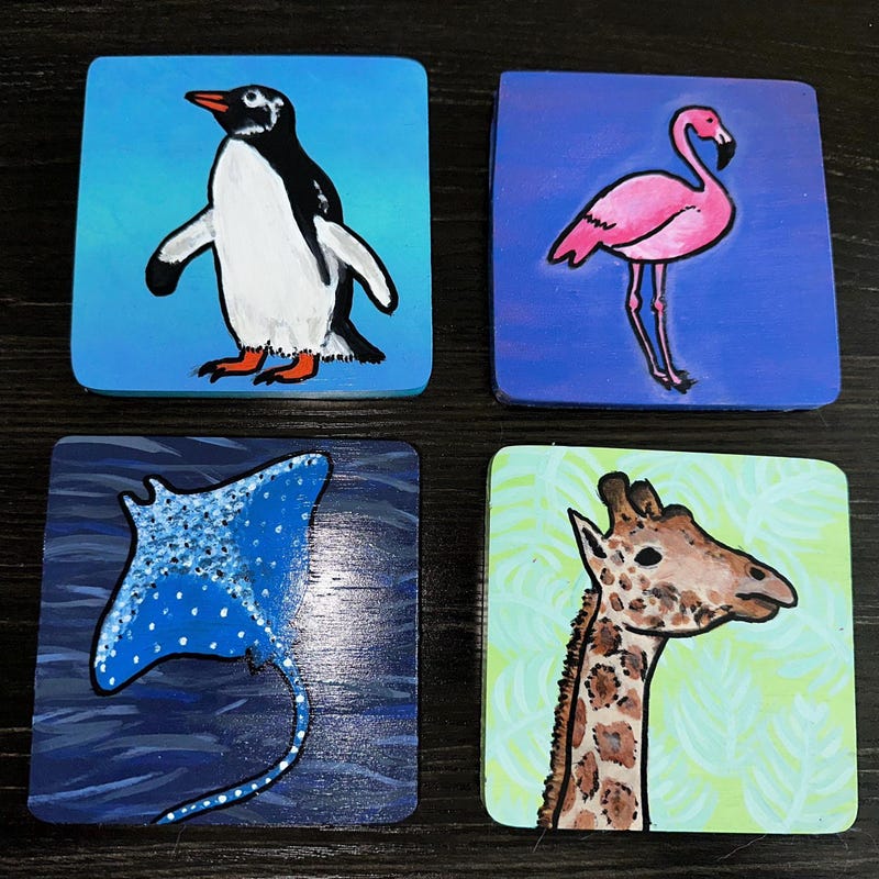 Wood Coasters Hand Art - Etsy