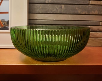 Green Ribbed Bowl | Etsy