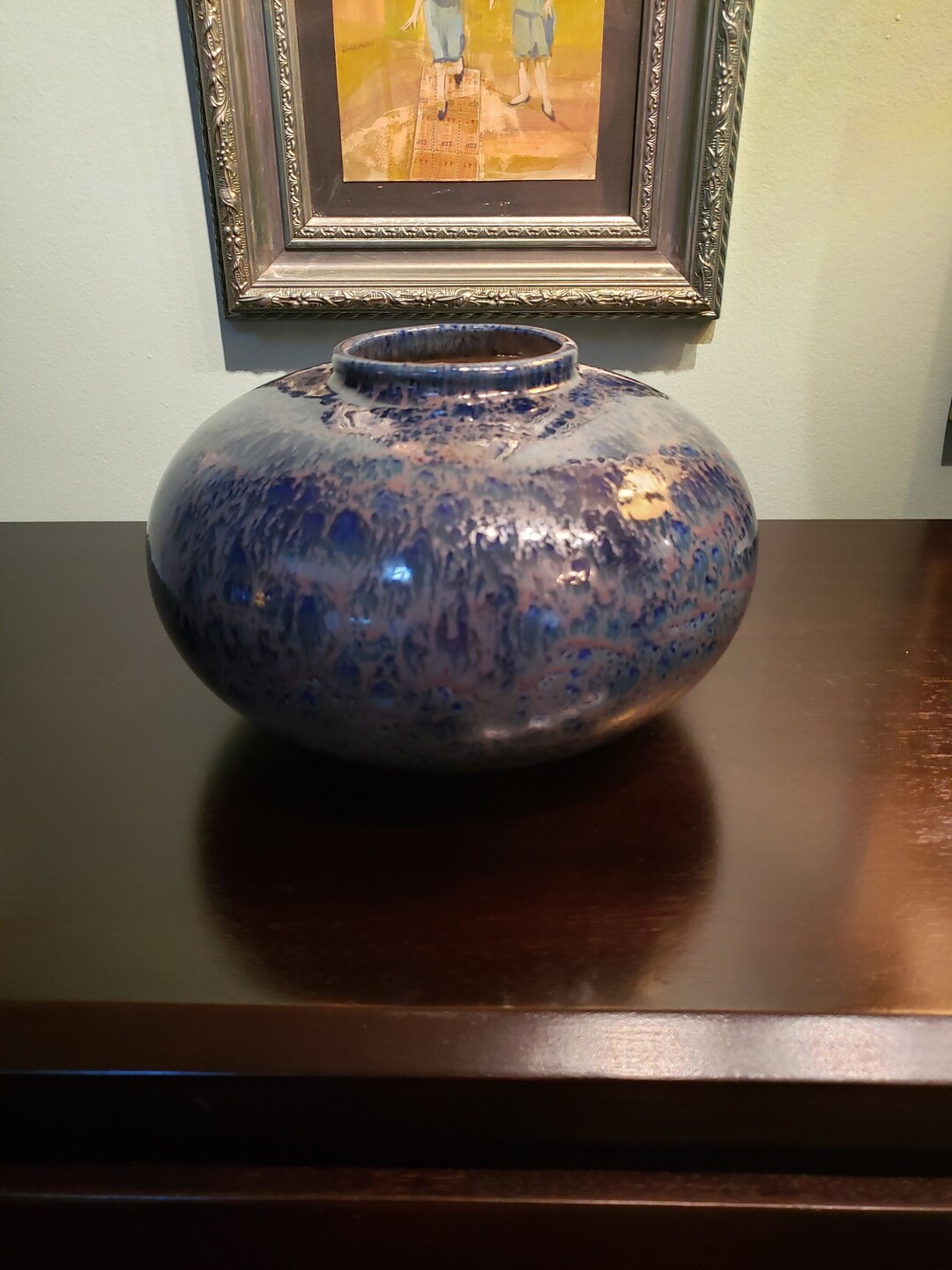 Blue Orb Pottery Vase - Etsy
