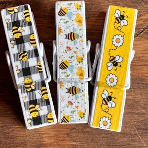 NEW Bumble Bee Trio Wood Clothespin Chip Clips - Etsy