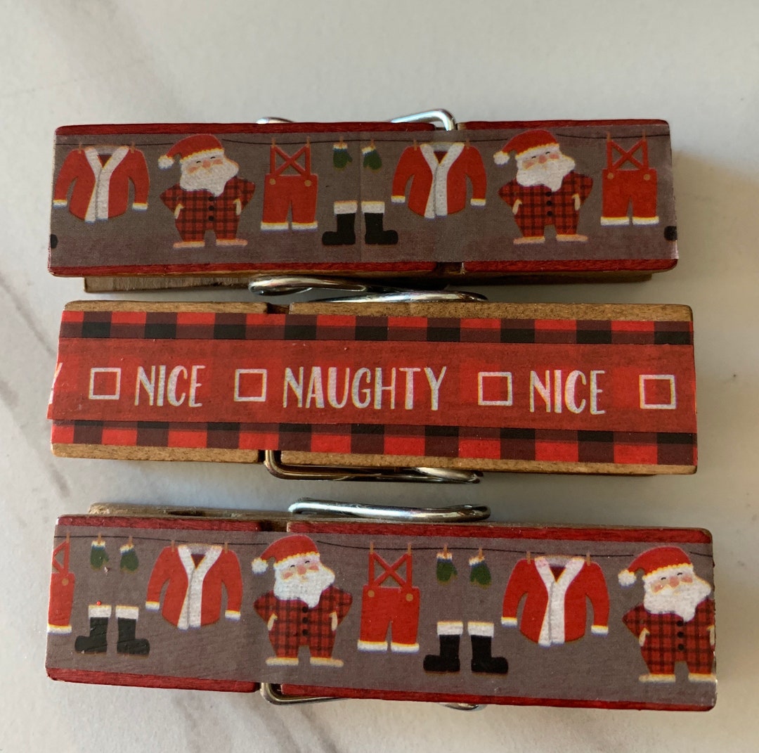 Naughty or Nice Santa Christmas Holiday Chip Clip Set/3 - Etsy