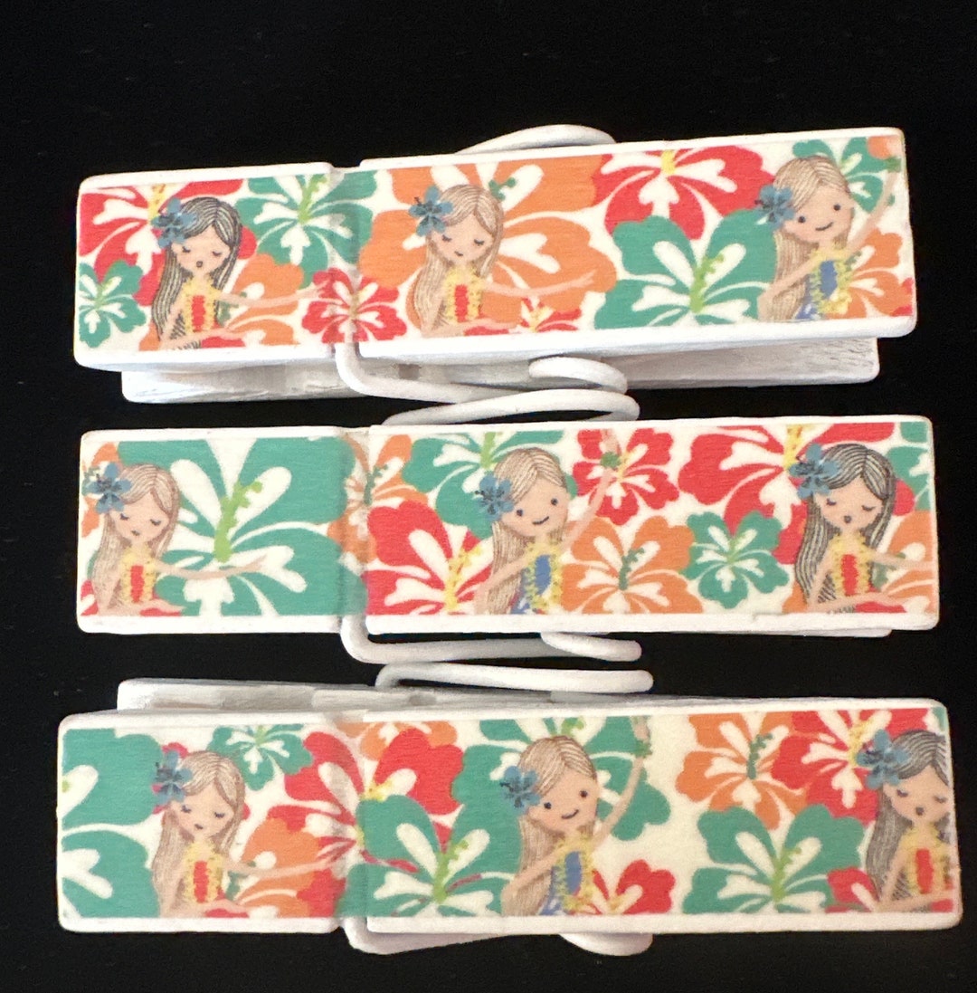 NEW Hawaiian Hula Girl Snack Bag Chip Clips Set of 3 - Etsy