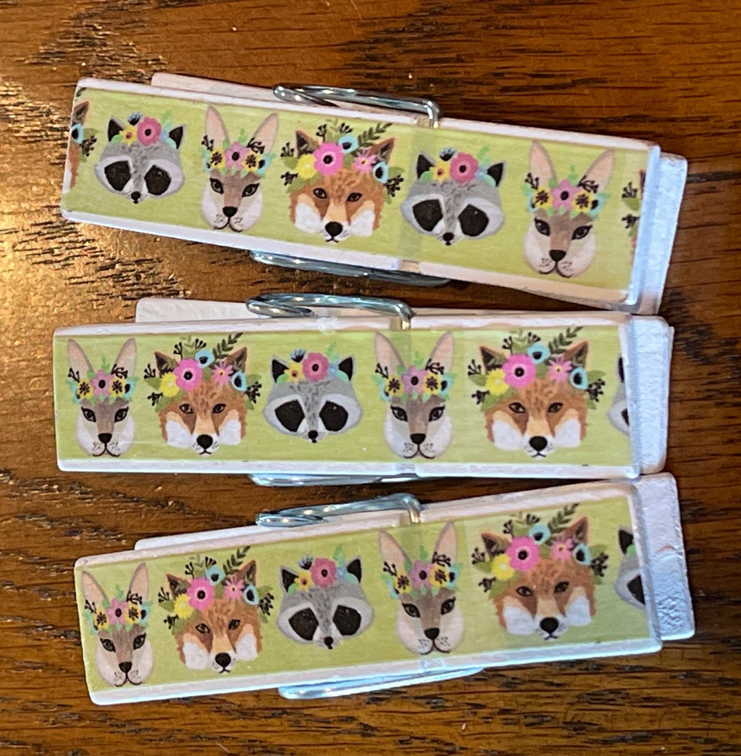 Woodland Animals Rabbit Fox Raccoon Chip Snack Clips - Etsy
