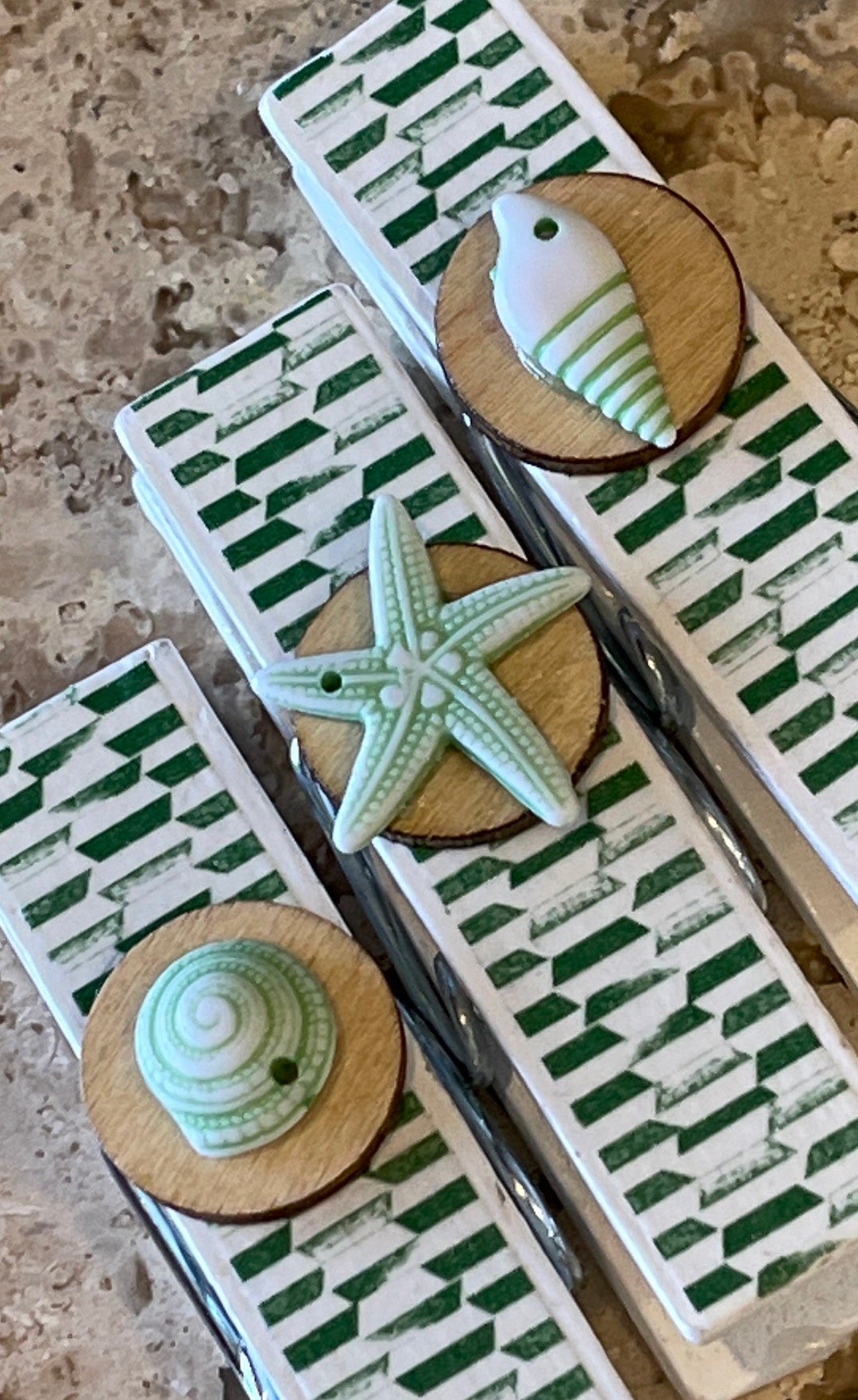 Green Sea Shell Chip Snack Clips - Etsy