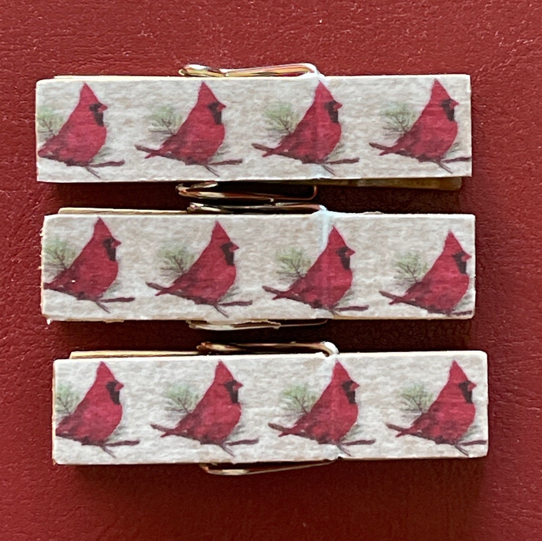 Red Cardinal Bird Chip Snack Clips Set/3 - Etsy