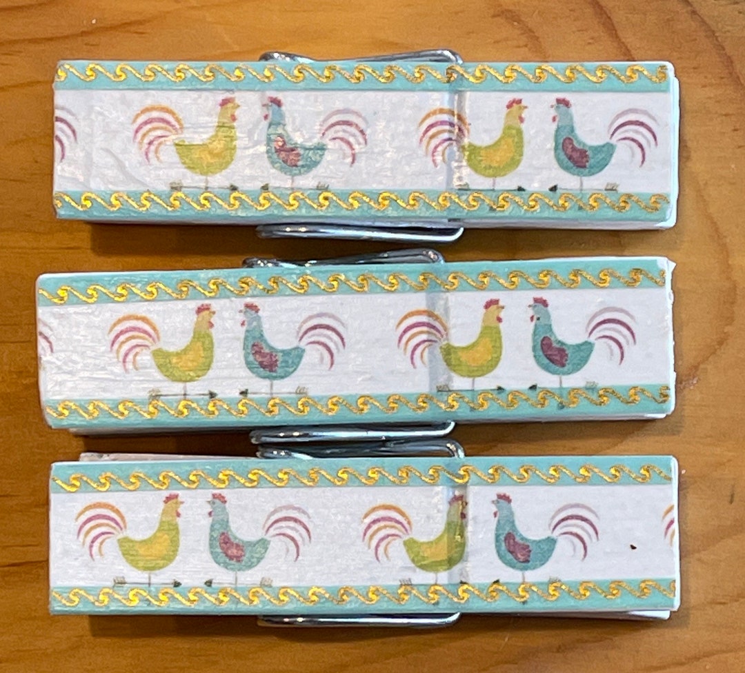 Chickens Roosters Chip Snack Clips Set/3 - Etsy
