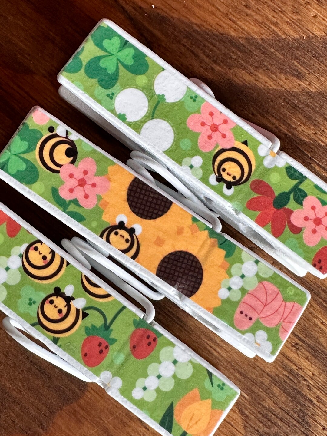 NEW Whimsical Bees Wood Clothespin Chip Clips - Etsy