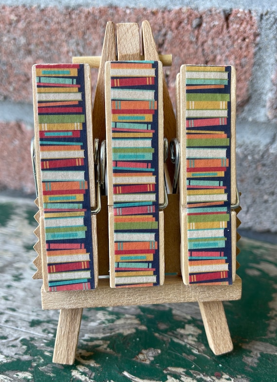 Library Books Textbooks Chip Snack Clips Set/3 | Etsy