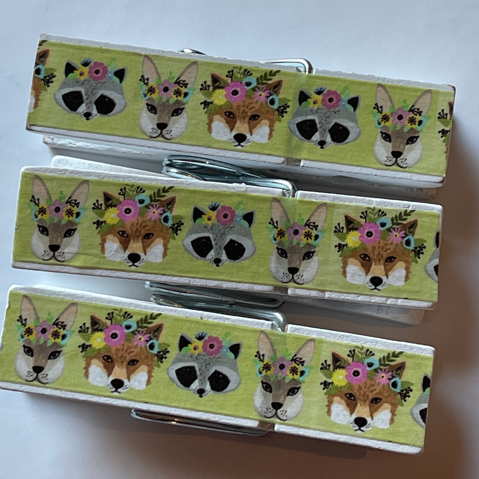 Woodland Animals Rabbit Fox Raccoon Chip Snack Clips Set/3 | Etsy